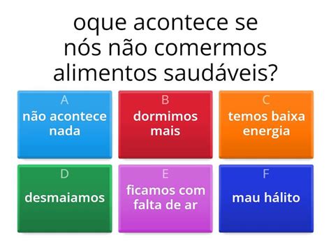 Comidas E Nutrientes Quiz