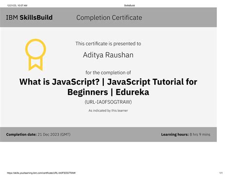 Certification