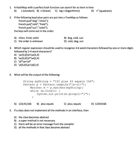 Solved 1 A Hashmap With A Perfect Hash Function Can Search