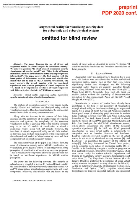 Pdf Augmented Reality For Visualizing Security Data For Cybernetic And Cyberphysical Systems