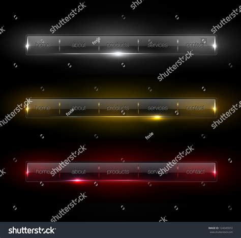 Vector Dark Glossy Web Navigation Bars Stock Vector 124345972