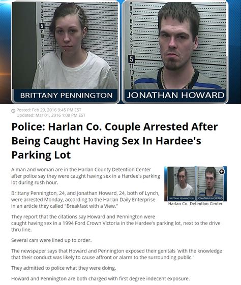 Police Harlan Co Couple Arrested After Being Caught Having Sex In Hardees Parking Lot