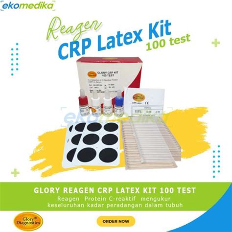 promo crp latex kit 100 test glory diagnostics reagen crp latex c