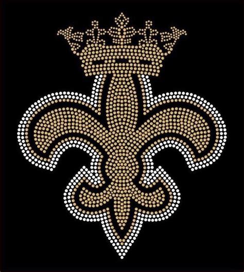 Saints Inspired Crown Me Fleur De Lis Rhinestone Embellished Bling T