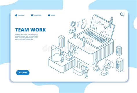 Data Analysis Isometric Concept People Work On Infographic Chart Dashboard Database Stock