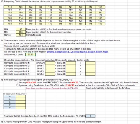 Solved 14 The Number Of Bins In A Frequency Table Depends On