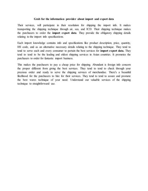 Import Export Data Docx