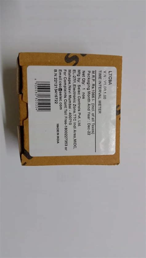 Selec Ltc9a Time Count Totaliser Hour Meter Contact Voltage Selectable Ce Certified