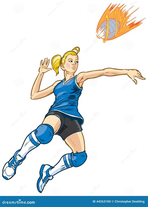 Illustrazione Di Salto Di Vettore Della Ragazza Del Giocatore Di Pallavolo Illustrazione