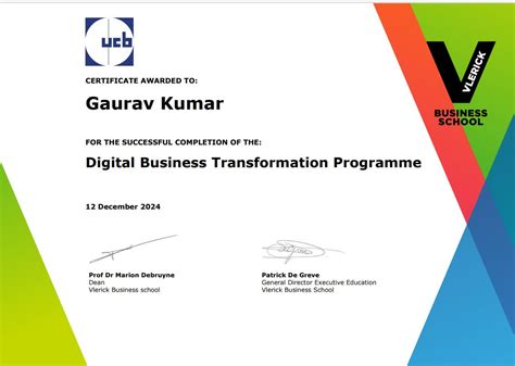 Digitaltransformation Vlerickbusinessschool Lifelonglearning Gaurav Kumar