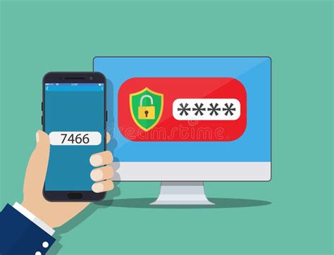 Two Step Authentication Vector Illustration Flat Cartoon Smartphone