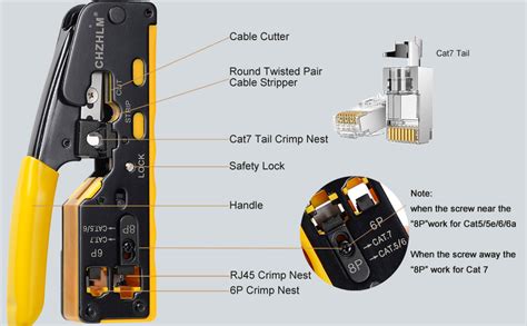 Rj45 Crimp Tool Pass Through Ethernet Crimping Tool Kit For 8p Cat7 Cat6 Cat5 6p Telephone