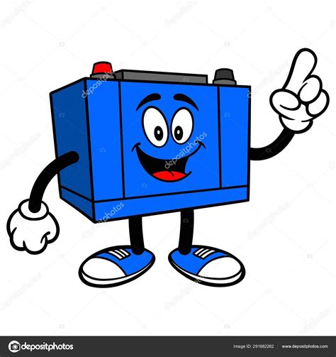 Señalización Batería Del Coche Una Ilustración Dibujos Animados Una