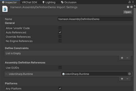 Assembly Definitions VRCLibrary