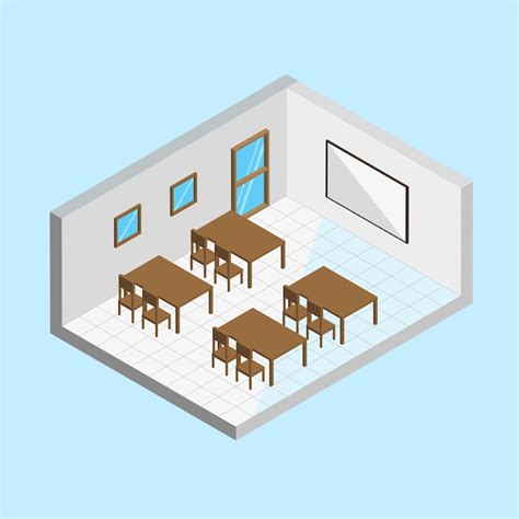 Premium Vector Isometric Classroom
