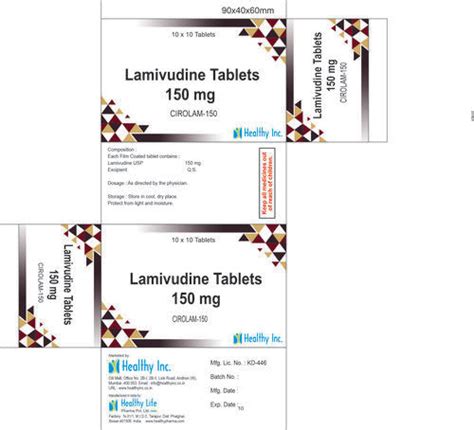 Lamivudine Tablets 10x10 Tablets Pack At Best Price In Mumbai Healthy Inc