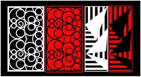 Premium Vector Decorative Wall Panels Set Jali Design Cnc Pattern