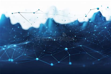 Abstract Data Technology Background With A Network Grid And Particles Connected Sci Fi Digital