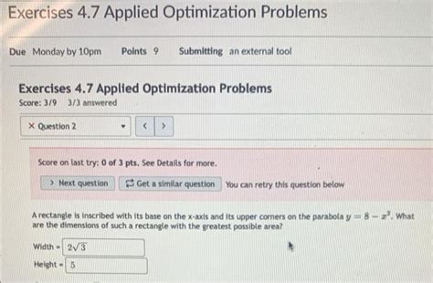 Solved Exercises Applied Optimization Problems Due Chegg Com