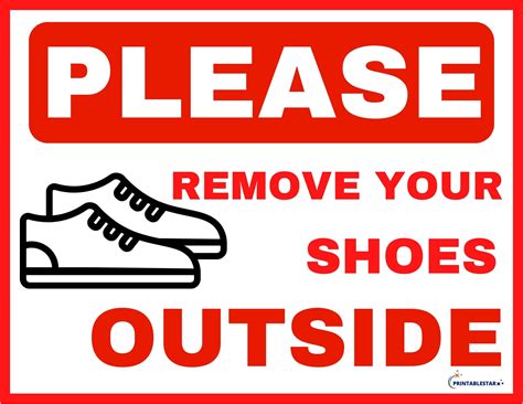 Please Remove Your Shoes Outside Sign Free Download