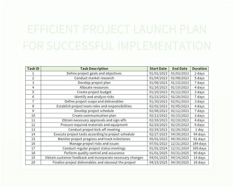 Efficient Project Launch Plan For Successful Implementation Excel