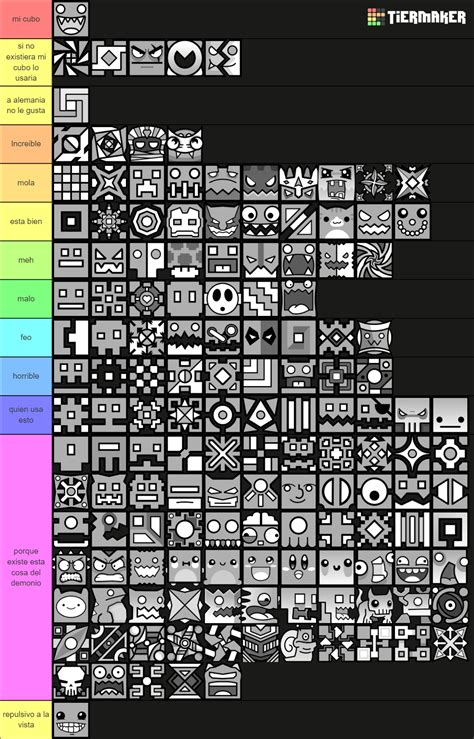 Geometry Dash Icons Cubes Tier List Community Rankings TierMaker