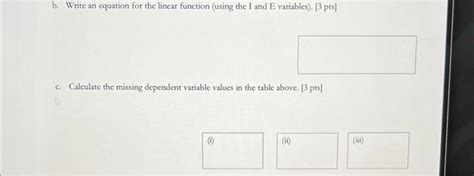 Solved For The Data In The Following Table Assume That The