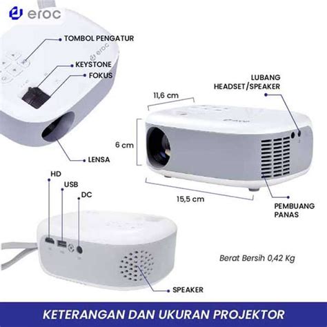 Promo Eroc Projector Built In Speaker Lcd Display Model Movi N1 Movin1 Screen Diskon 73