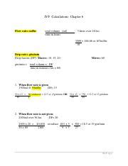 IV Calculation Formulas Pdf IVF Calculations Chapter Flow Rate Ml Hr Total Volume Ml