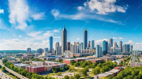 Premium Photo Aerial Panoramic Photo Of Downtown Atlanta Skyline