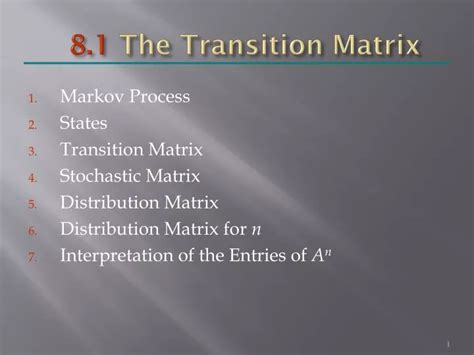 PPT 8 1 The Transition Matrix PowerPoint Presentation Free Download ID 2605060