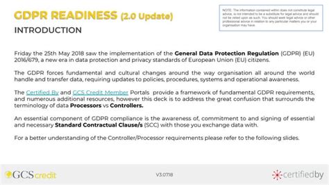 Gdpr 2 0 Data Controllers V Processors Pdf