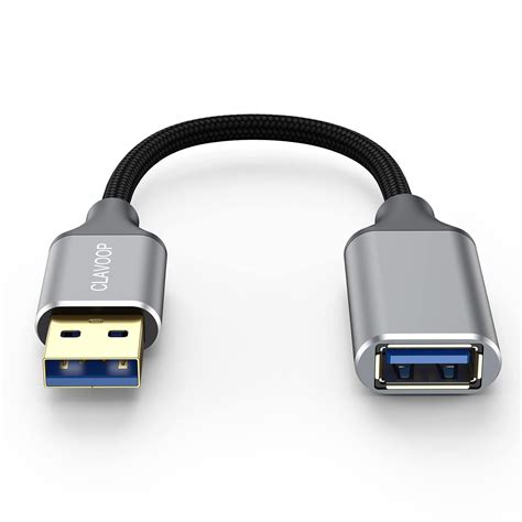 Clavoop Short Usb Extension Cable 6 Inch Usb A 3 0 Extender Male To Female Cord
