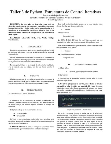 Doc Taller 3 De Python Estructuras De Control Iterativas