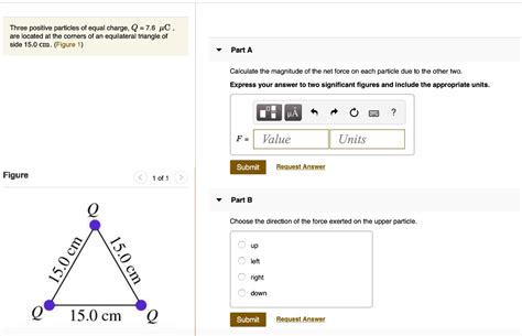 SOLVED Three Positive Particles Of Equal Charge Q PC Are Located At The Corners F An