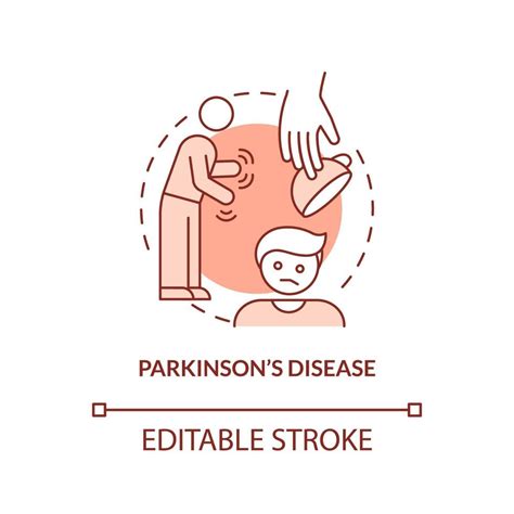 Parkinson Disease Orange Concept Icon Nervous System Illness Asking Palliative Care Abstract