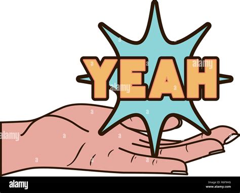 Open Hand Receiving Comic Words In Speech Bubble Stock Vector Image