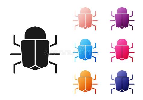 Black System Bug Concept Icon Isolated On White Background Code Bug Concept Bug In The System