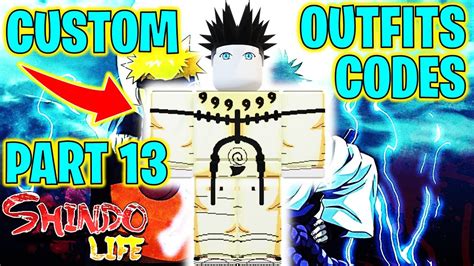 ⭐shindo Life Custom Outfits Codes Part 13⭐ Youtube