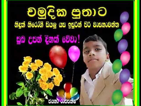 🌺🌺🌺 චමුදික සුදු පුතාට සුබ උපන්දිනයක් වේවා 💐💐🌷 වාසනාවන්ත දිවියකට 💮♥️🌷🎁