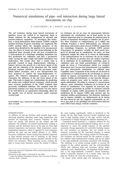 PDF Numerical Simulations Of Pipesoil Interaction During Large Lateral Movements On Clay