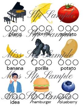 Syllable Words Flash Cards By Miss SLP TPT