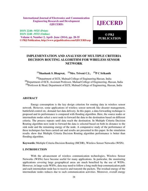 Implementation And Analysis Of Multiple Criteria Decision Routing Algorithm For Wireless Sensor