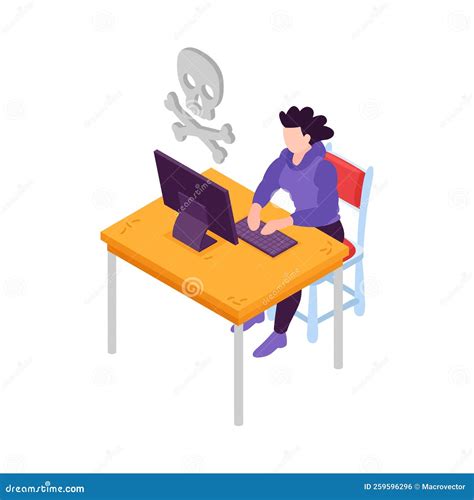 Isometric Hacking Icon Stock Vector Illustration Of Warning 259596296