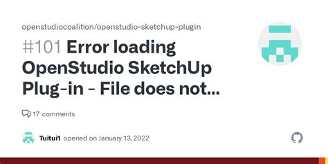 Error Loading OpenStudio SketchUp Plug In File Does Not Exist Issue