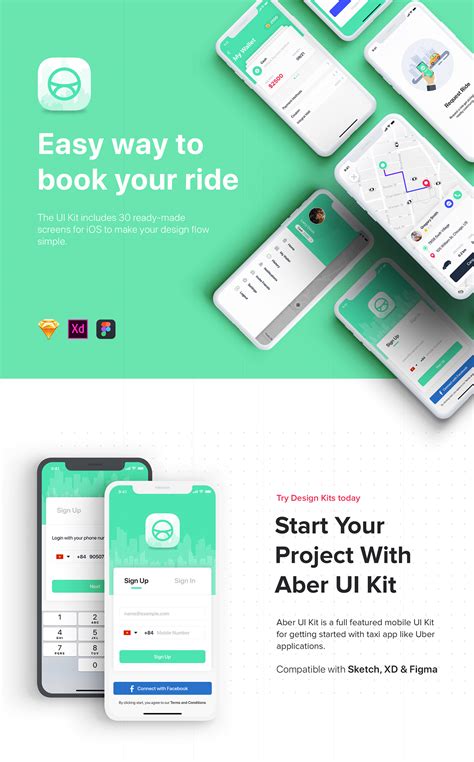 Taxi Booking App Ui Kit Behance
