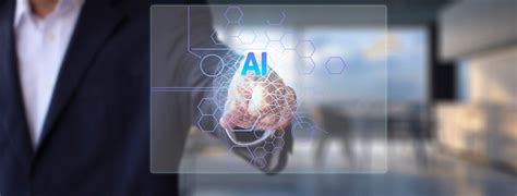 홀로그램 가상 화면에서 Ai 버튼을 누르는 사업가 프리미엄 사진