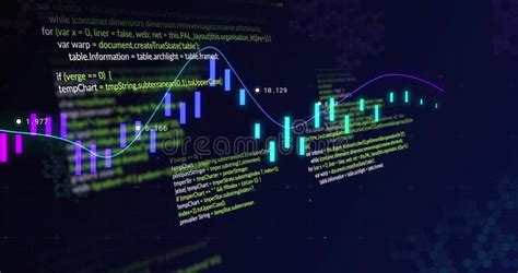 Financial Data And Coding Image Over Stock Market Chart With Glowing Lines Stock Image Image