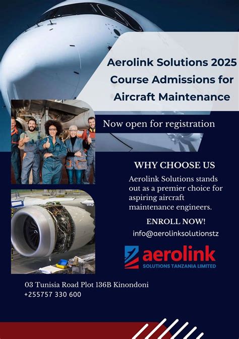 Aerolink Solutions Tz On Linkedin Enroll Now For Aerolink Solutions 2025 Aircraft Maintenance…