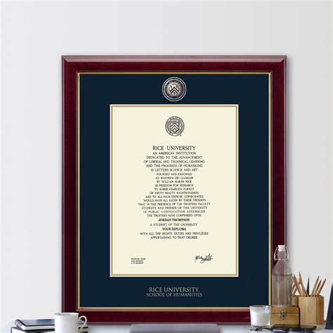 Rice University Masterpiece Medallion Diploma Frame In Gallery Item